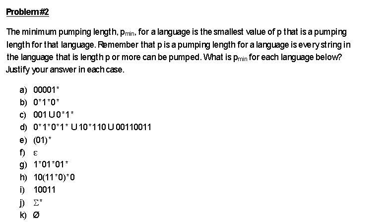Solved The minimum pumping length, pmin, for a language is | Chegg.com