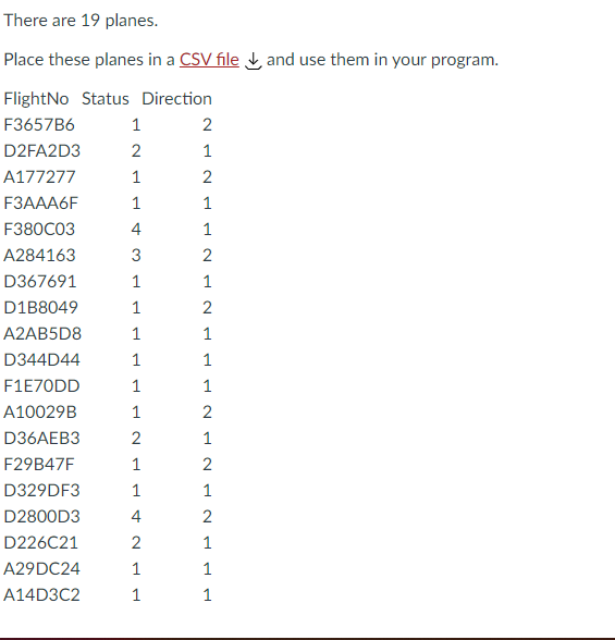 Write a Python program that will encounter planes | Chegg.com