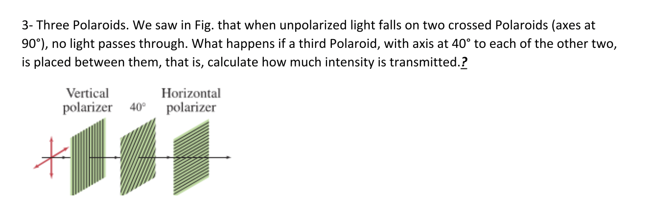 Solved 3- Three Polaroids. We saw in Fig. that when | Chegg.com