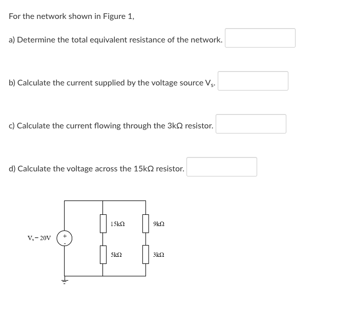 Solved For the network shown in Figure 1,a) ﻿Determine the | Chegg.com