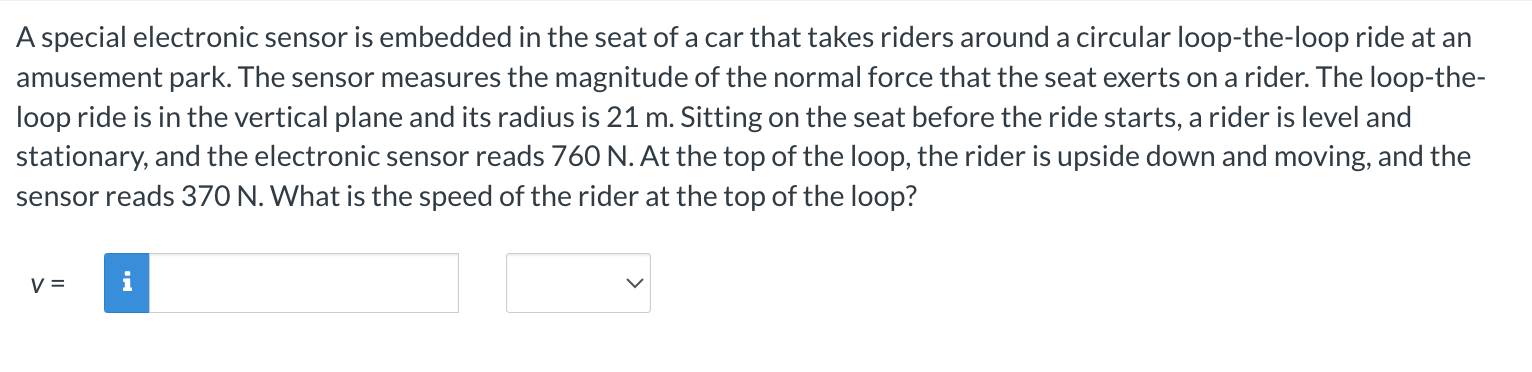 Solved A special electronic sensor is embedded in the seat | Chegg.com