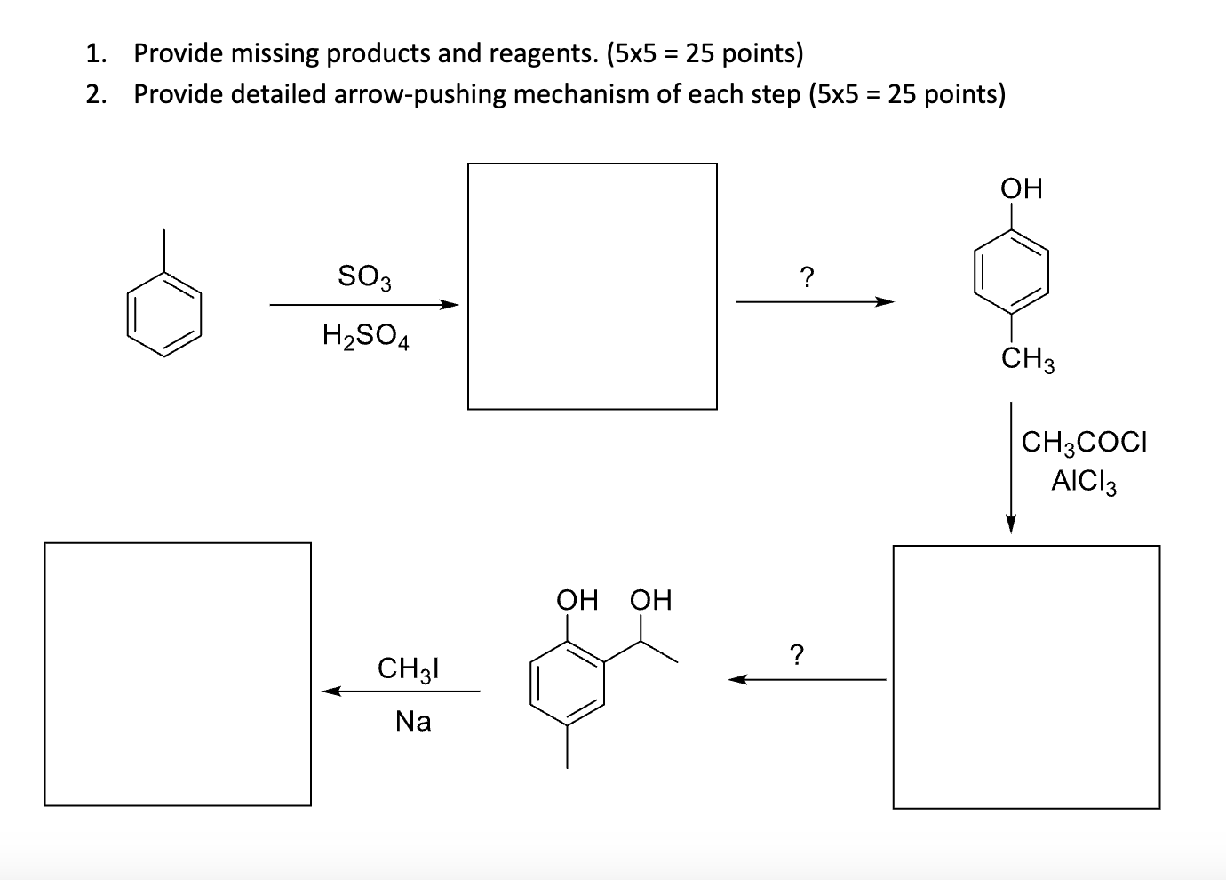 Solved Provide the missing products, reagents, and a | Chegg.com