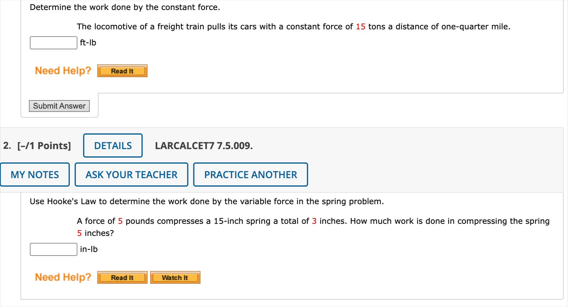 Solved Determine the work done by the constant force. Need | Chegg.com