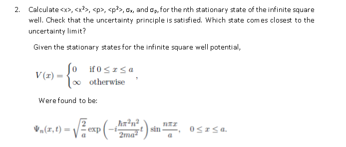 Solved 2. Calculate , , , , Ox, and op, for the | Chegg.com