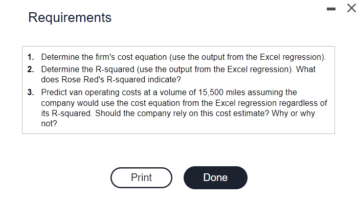 Solved regression analysis on the next year's data using | Chegg.com