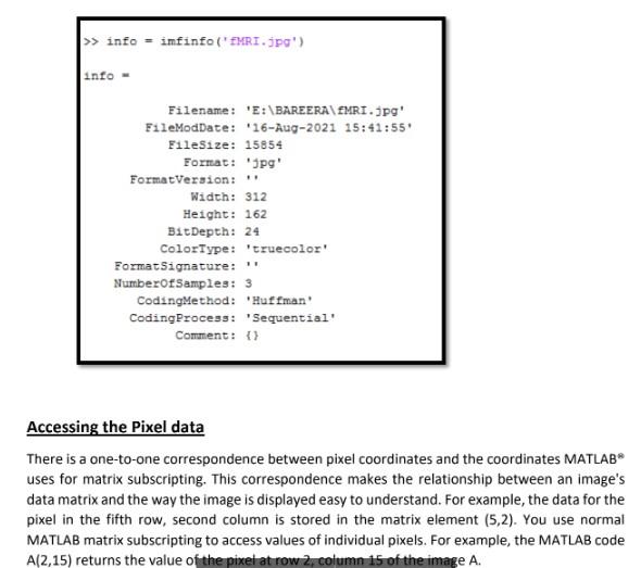 Solved Introduction to Medical Image processing in MATLAB | Chegg.com