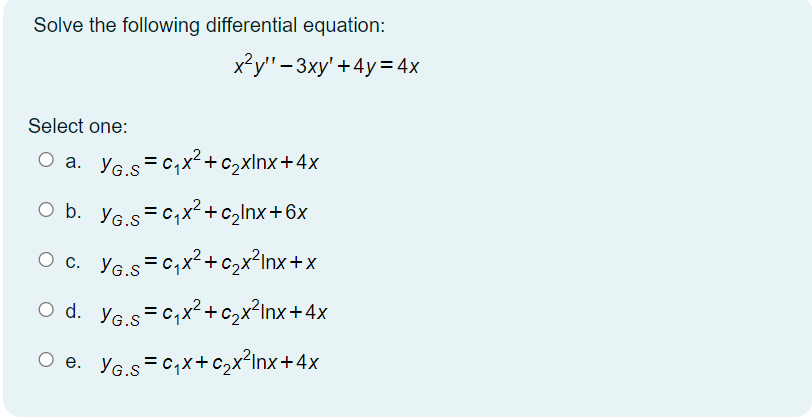 Solved Solve the following differential equation: | Chegg.com