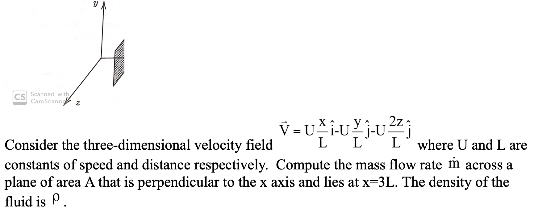 Solved Consider the three-dimensional velocity field where | Chegg.com