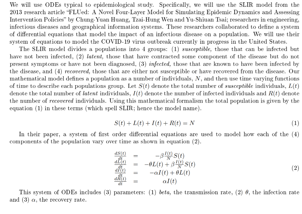 We will use ODEs typical to epidemiological study. | Chegg.com We will use ODEs typical to epidemiological study. | Chegg.com