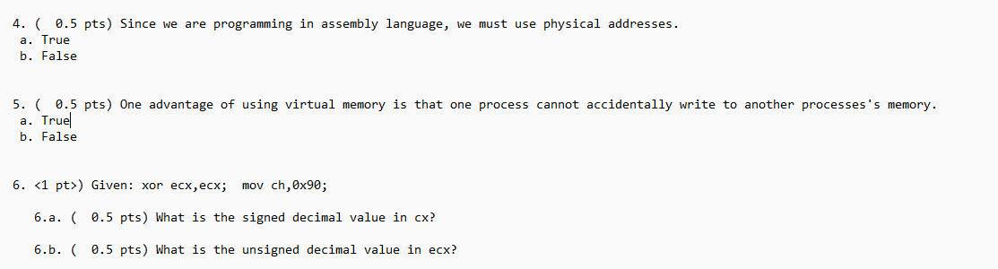 Solved 4. ( 0.5 pts) Since we are programming in assembly | Chegg.com