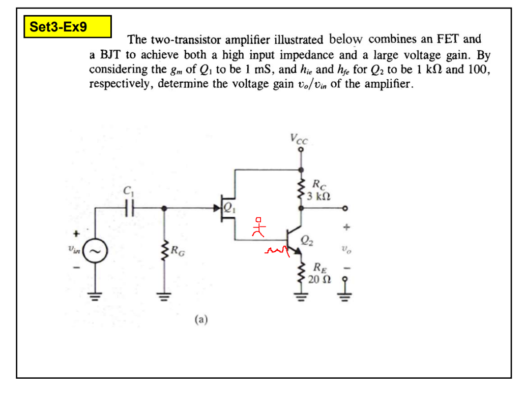 Solved The two-transistor amplifier illustrated below | Chegg.com