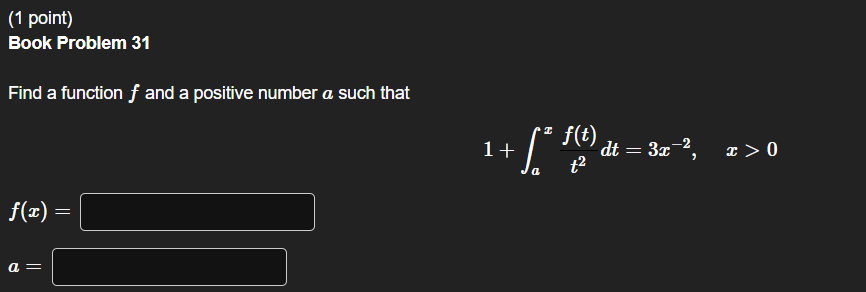 Solved (1 point) Book Problem 31 Find a function f and a | Chegg.com