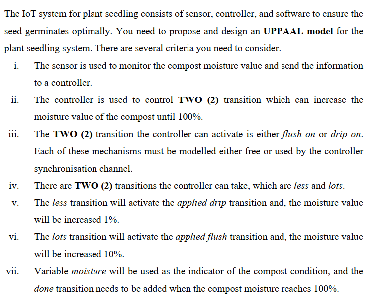 Solved The IoT system for plant seedling consists of sensor, | Chegg.com