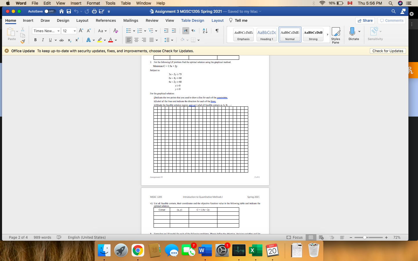 Solved 16%O 1 Thu 5:56 PM Q = Word File Edit View Insert | Chegg.com