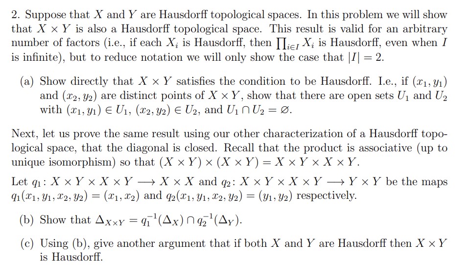 Solved Suppose that x ﻿and Y ﻿are Hausdorff topological | Chegg.com
