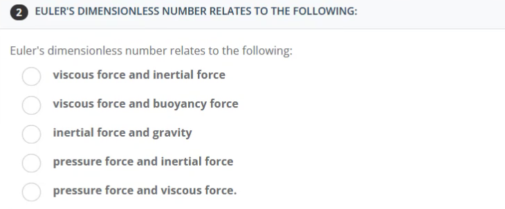 Solved 2 EULER'S DIMENSIONLESS NUMBER RELATES TO THE | Chegg.com
