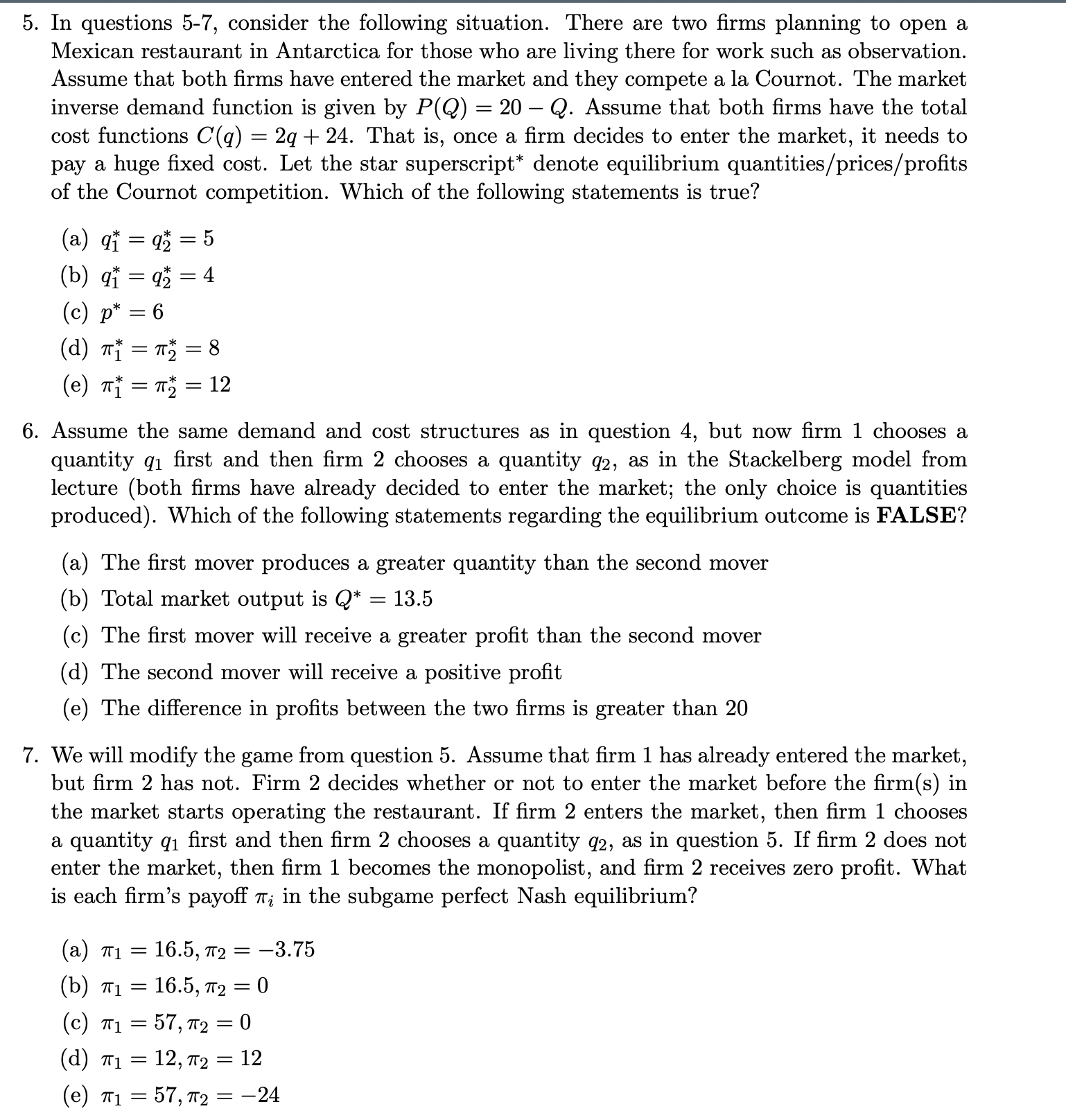 Solved I got e for the first part and am not sure if that's | Chegg.com