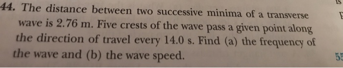 Solved 44. The distance between two successive minima of a | Chegg.com