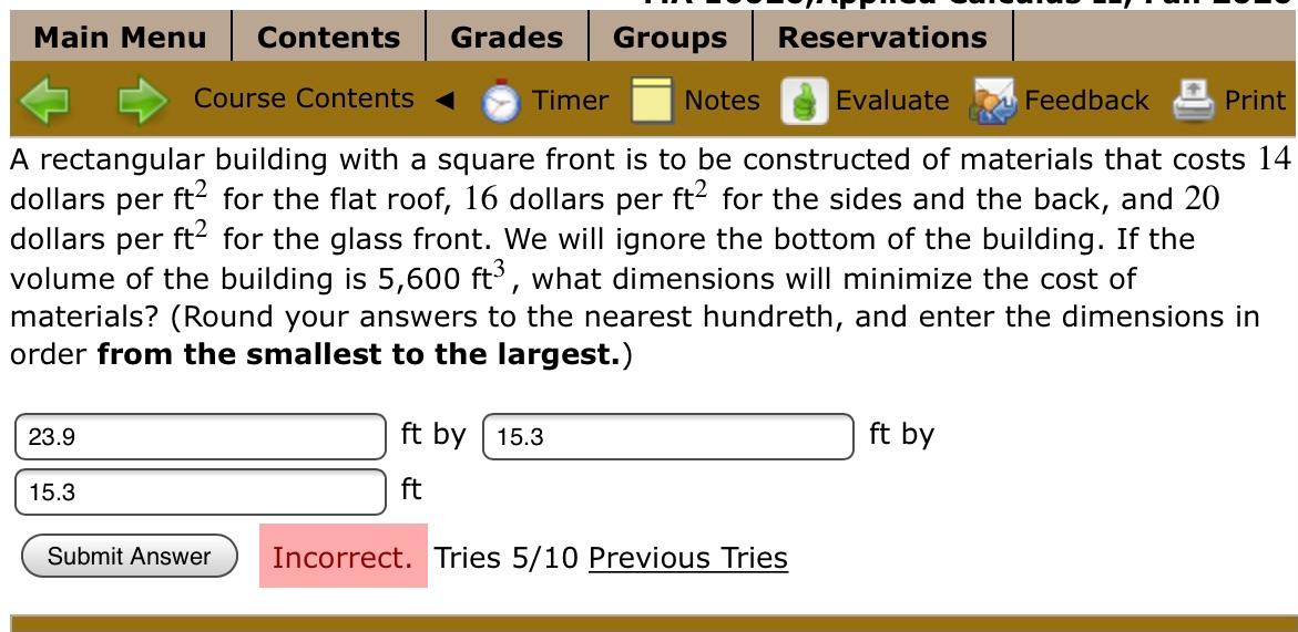 Solved Main Menu Contents Grades Groups Reservations Course | Chegg.com
