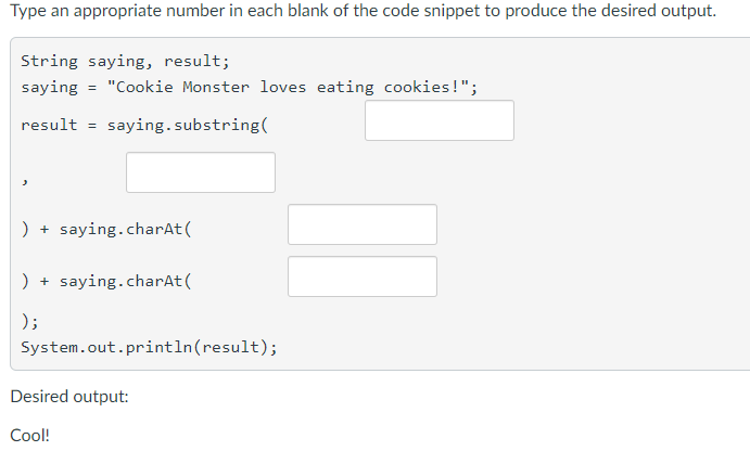 Solved Type the appropriate input in each blank of the | Chegg.com