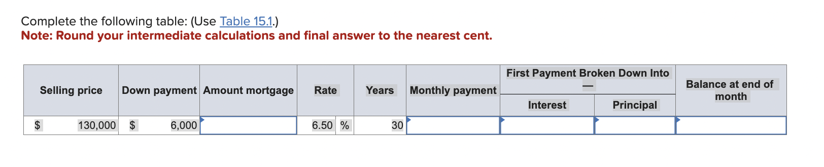 Solved Complete the following table: (Use Table 15.1.) Note: | Chegg.com