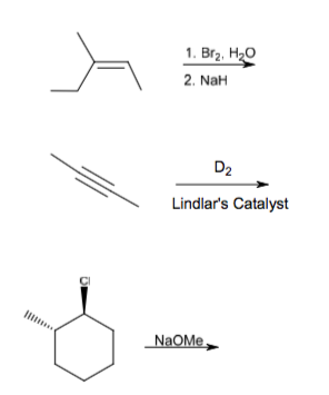 Solved 1. Brz, H2O 2. Nah D2 Lindlar's Catalyst NaoMe | Chegg.com