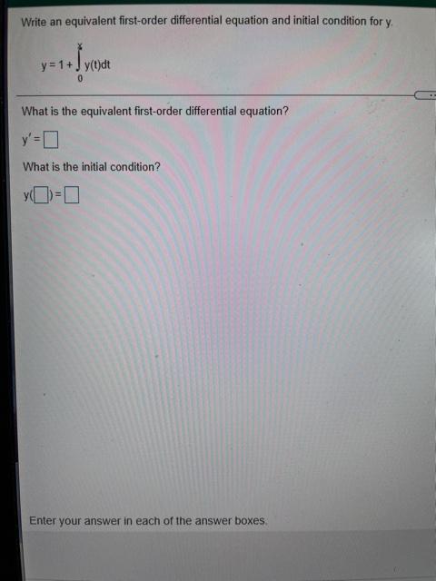 Solved Write an equivalent first-order differential equation | Chegg.com