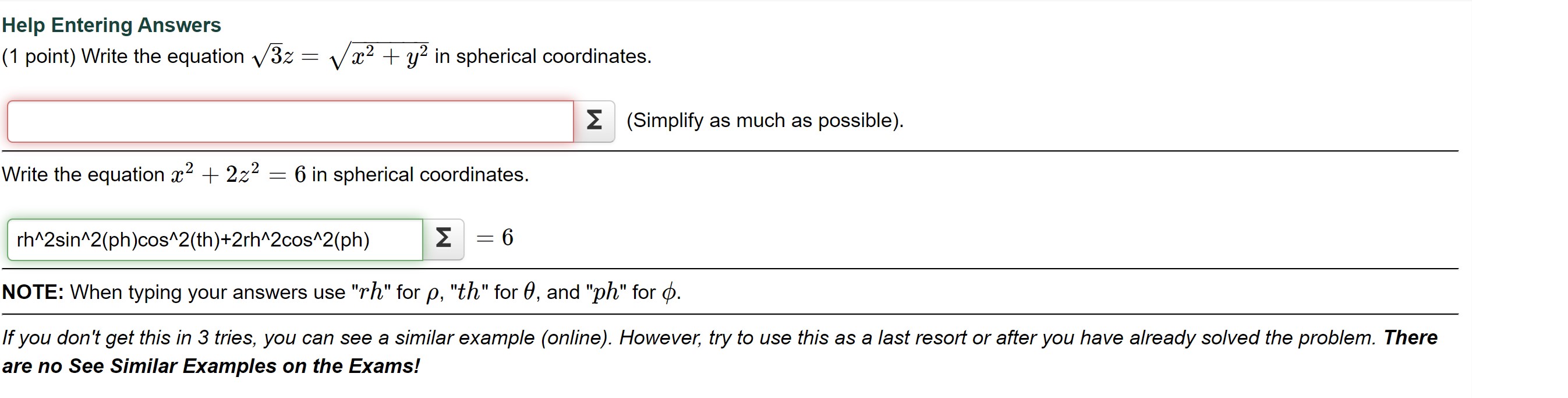Solved Help Entering Answers(1 ﻿point) ﻿Write the equation | Chegg.com