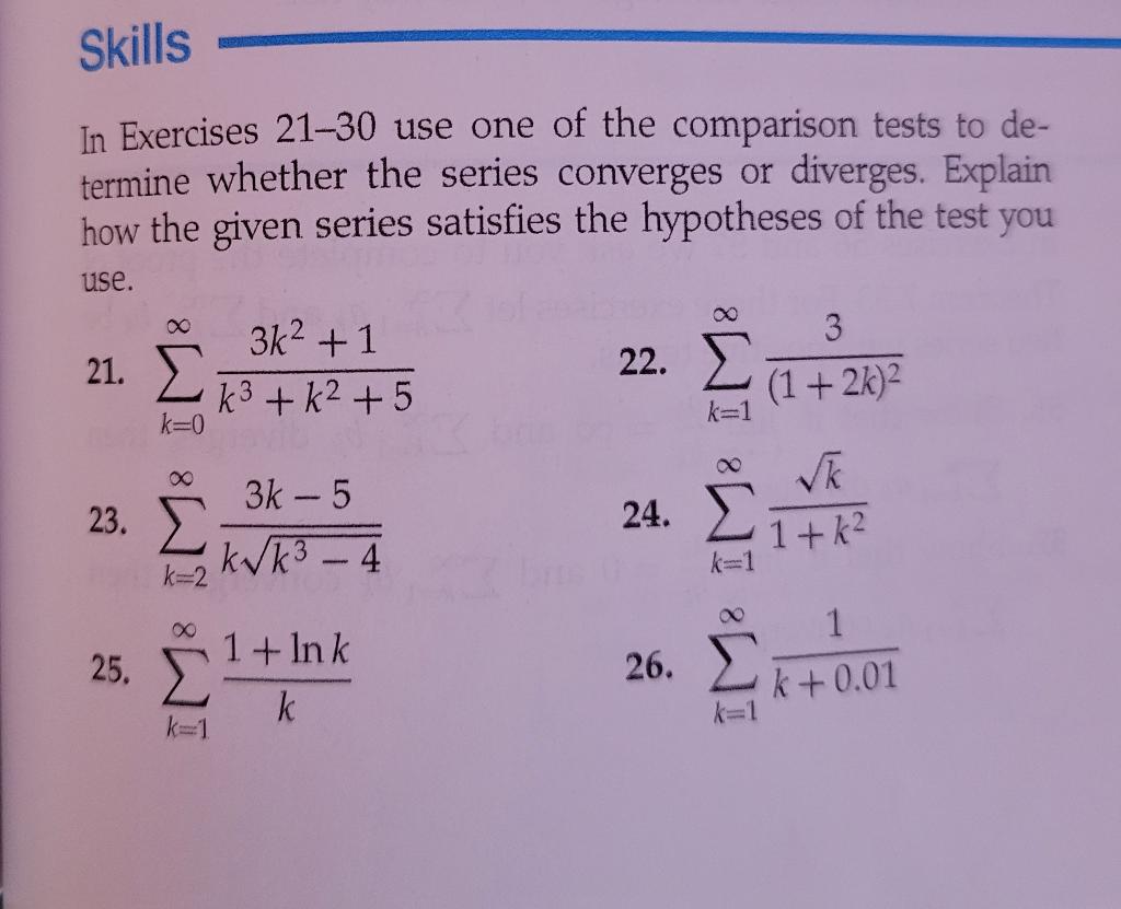 Solved In Exercises 21-30 use one of the comparison tests to | Chegg.com