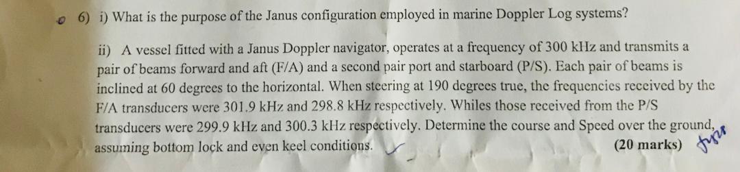 Solved 6) i) What is the purpose of the Janus configuration | Chegg.com