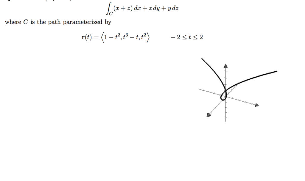 Solved (x+2) dz +zdy +ydz where C is the path parameterized | Chegg.com
