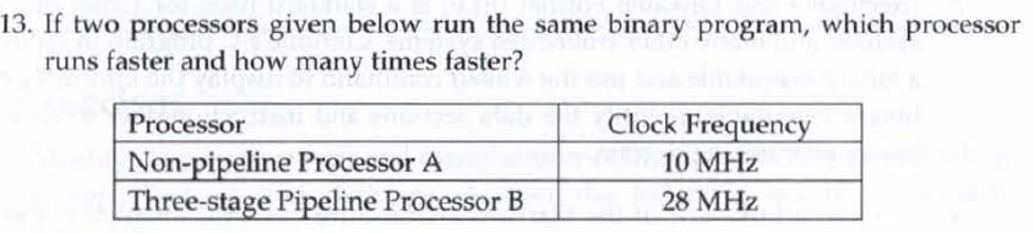 Solved If Two Processors Given Below Run The Same Binary