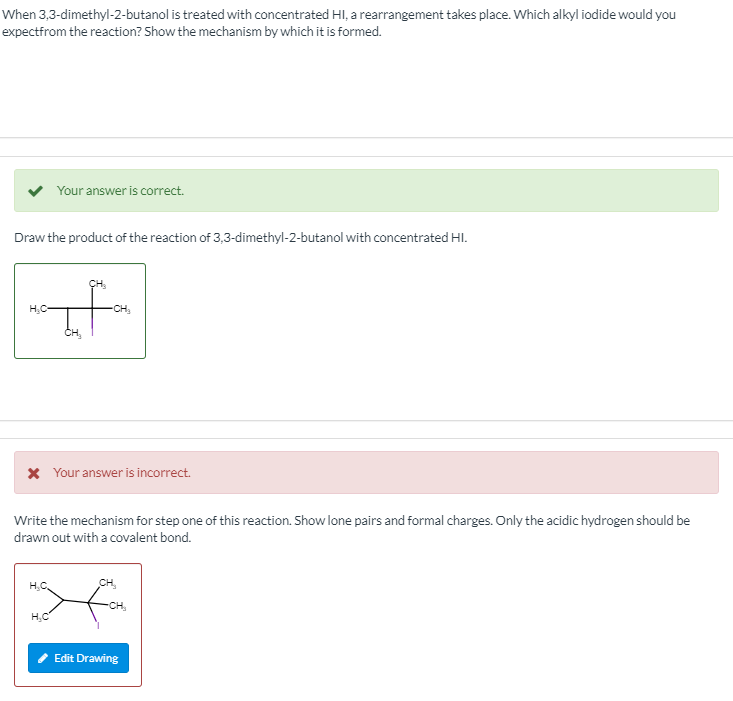 Solved When 3,3-dimethyl-2-butanol is treated with | Chegg.com