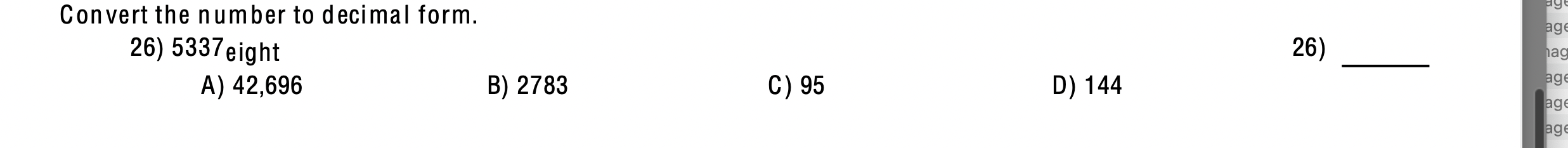 Solved ag age Convert the number to decimal form. 26) 5337 | Chegg.com