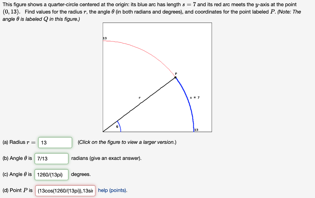 Solved This figure shows a quarter-circle centered at the | Chegg.com