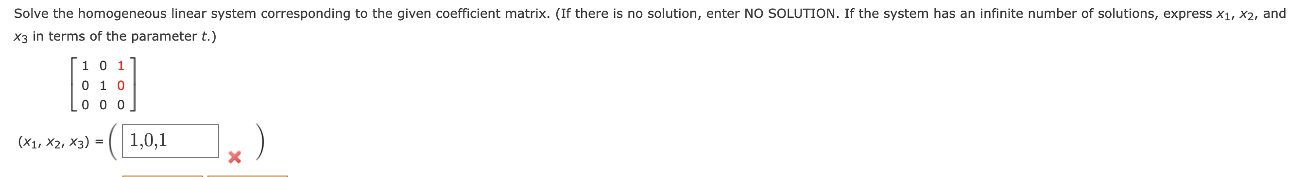 Solved Solve the homogeneous linear system corresponding to | Chegg.com