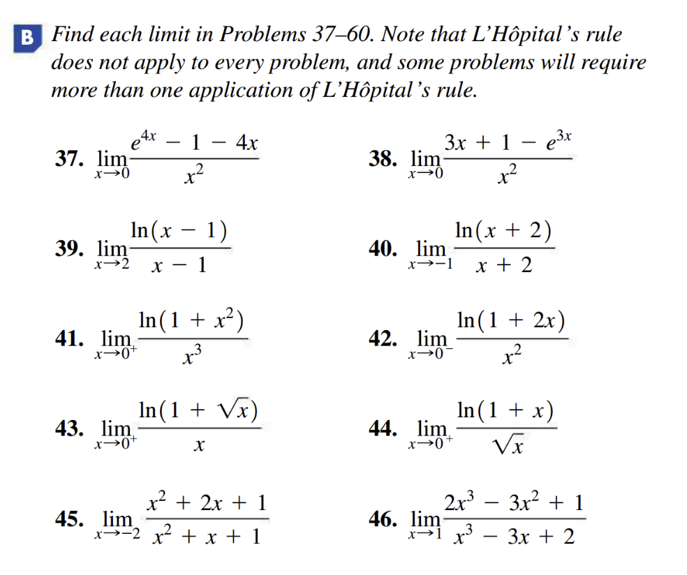Solved Find each limit in Problems 37-60. Note that | Chegg.com