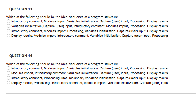 Solved QUESTION 13 0000 Which of the following should be the | Chegg.com