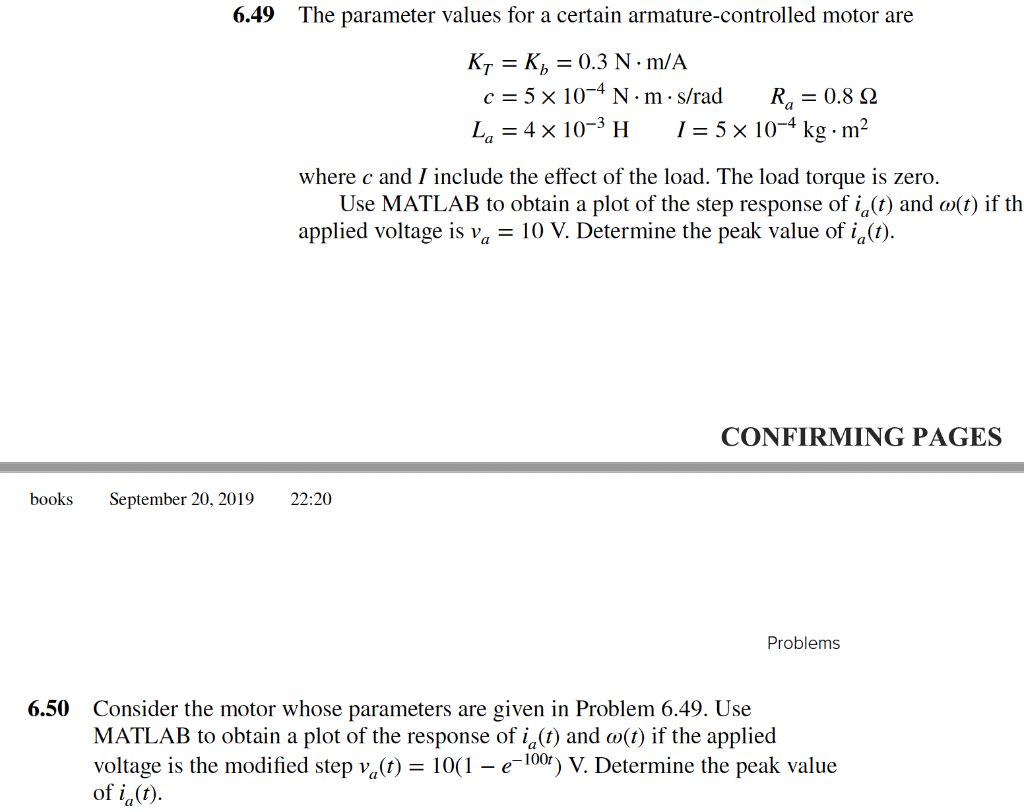 Solved 6.49 The parameter values for a certain | Chegg.com