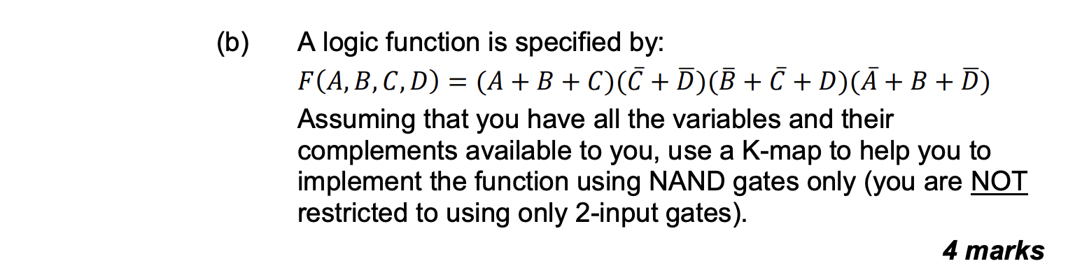 Solved (b) ﻿A logic function is ﻿specified by:Assuming that | Chegg.com