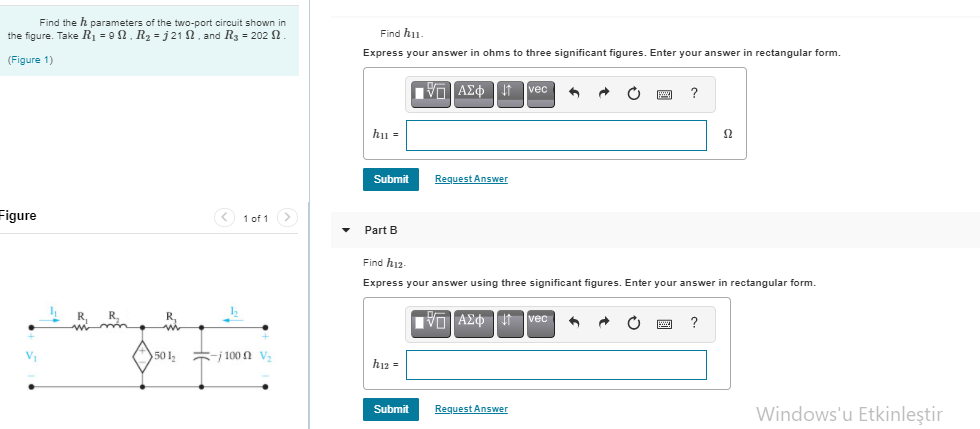 Solved Find the h parameters of the two-port circuit shown | Chegg.com