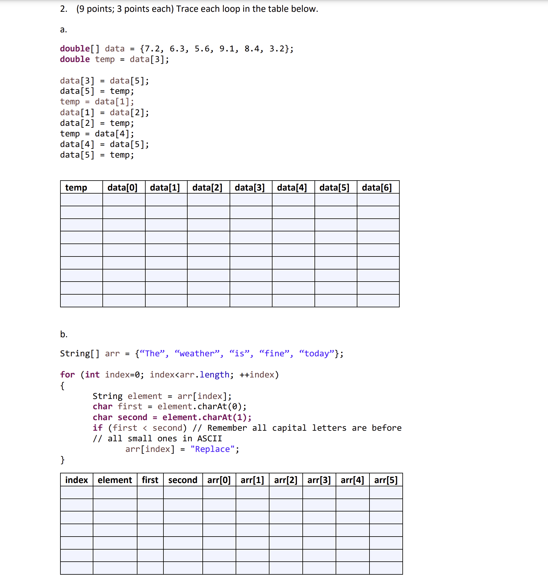 Solved 2. (9 points; 3 points each) Trace each loop in the | Chegg.com Solved 2. (9 points; 3 points each) Trace each loop in the | Chegg.com