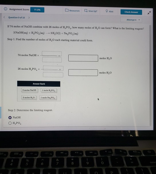 Solved Assignment Score: 77.5% Resources Give Up? Hint Check | Chegg.com
