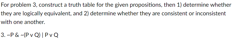 For problem 3 , construct a truth table for the given | Chegg.com
