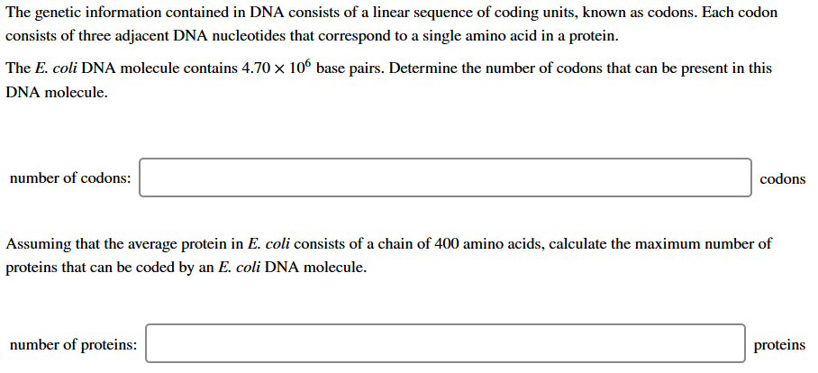 Solved The genetic information contained in DNA consists of | Chegg.com
