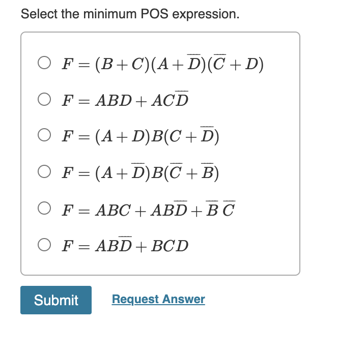 Solved Construct a Karnaugh map for the logic function F = | Chegg.com