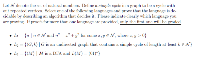 Let N Denote Set Atral Numbers Define Simple Cycle Graph Cycle Repeated ... Let N Denote Set Atral Numbers Define Simple Cycle Graph Cycle Repeated ...