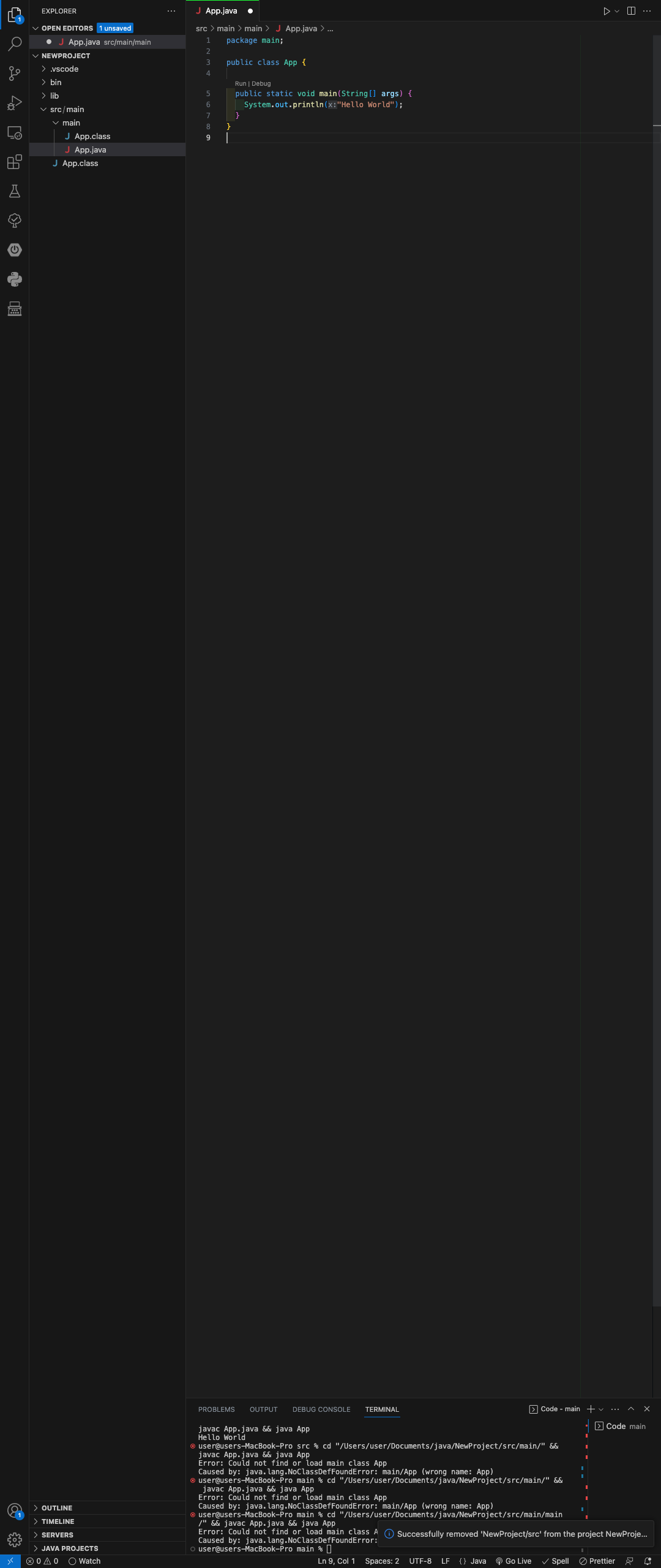 Solved Every time I create a package and try to run the code | Chegg.com