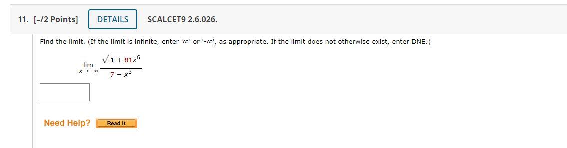 Solved SCALCET9 2.6.026. mit. (If the limit is infinite, | Chegg.com