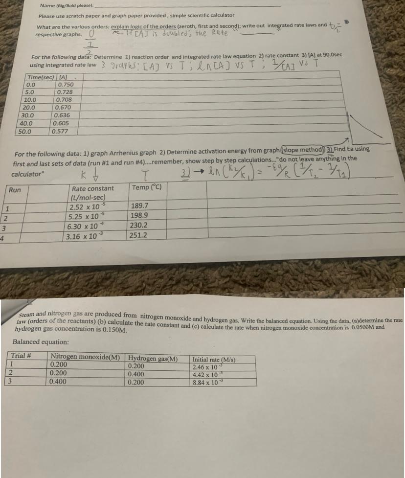 Solved Please use scratch paper and graph paper provided, | Chegg.com
